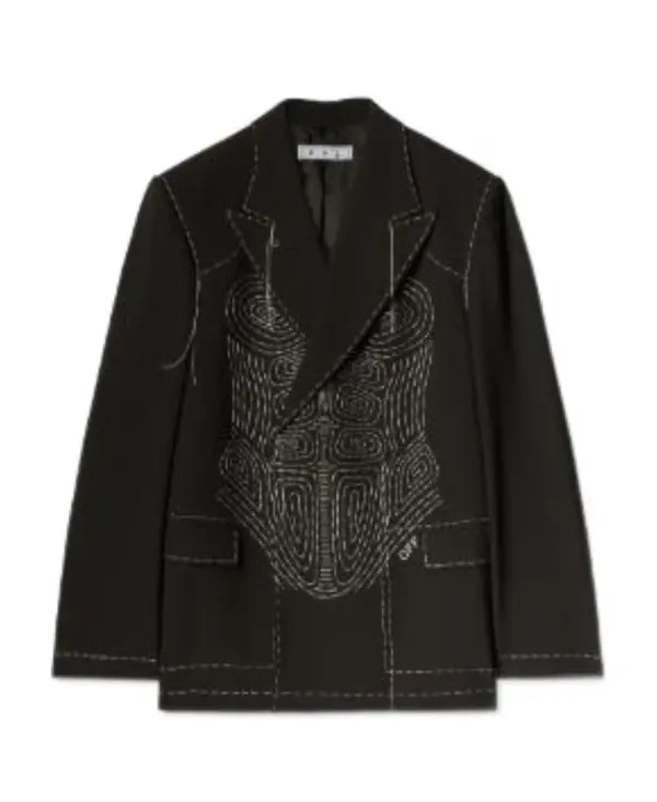 Off-White Runway Body Stitch Long-sleeved Jacket - Black
