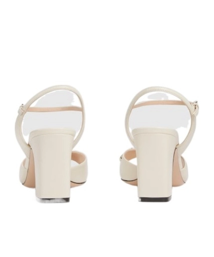 Gucci Horsebit Detailed Slingback Sandals - White