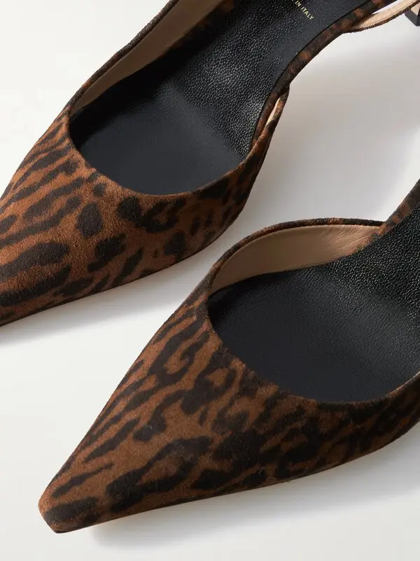 TOM FORD Leopard Print Suede Padlock Pumps