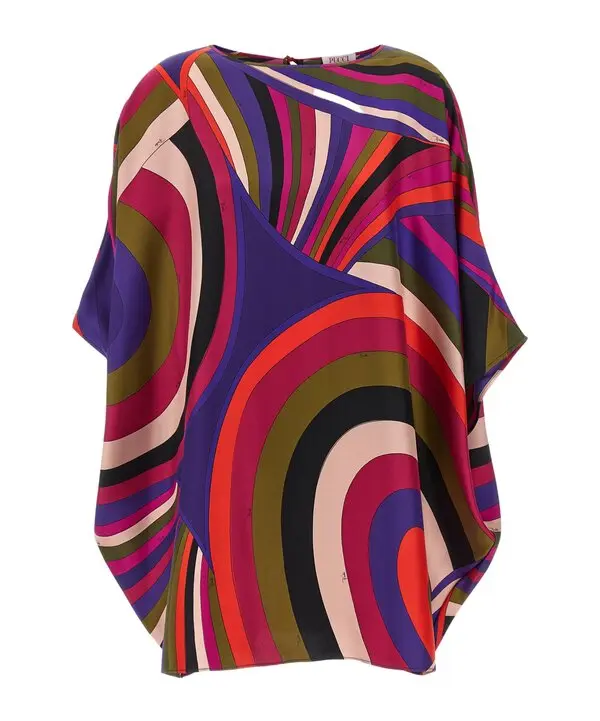 Emilio Pucci Abstract Printed Crewneck Dress - Multicolor