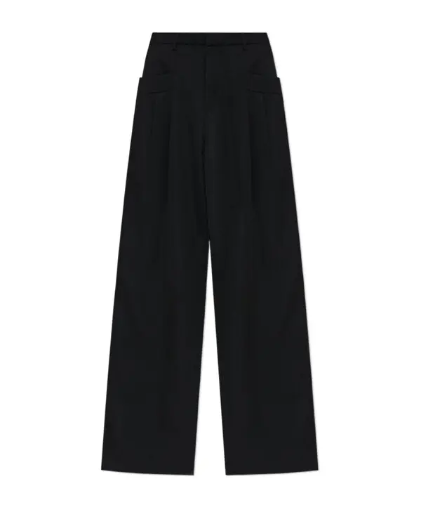 R13 Pleated Wool Trousers - Black
