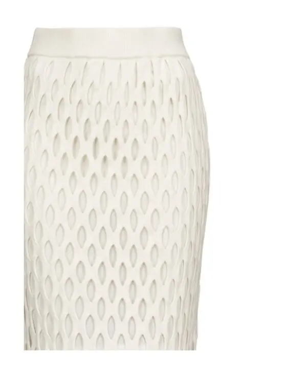 Pinko Macramé Fringed Pencil Skirt - White