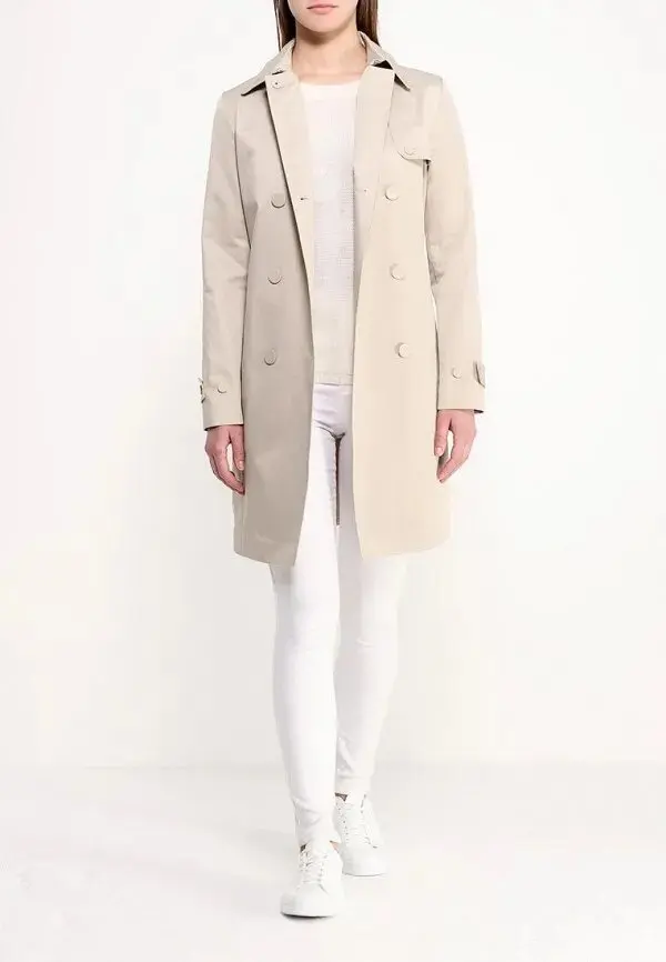 Emporio Armani Belted Trench Coat - Nude