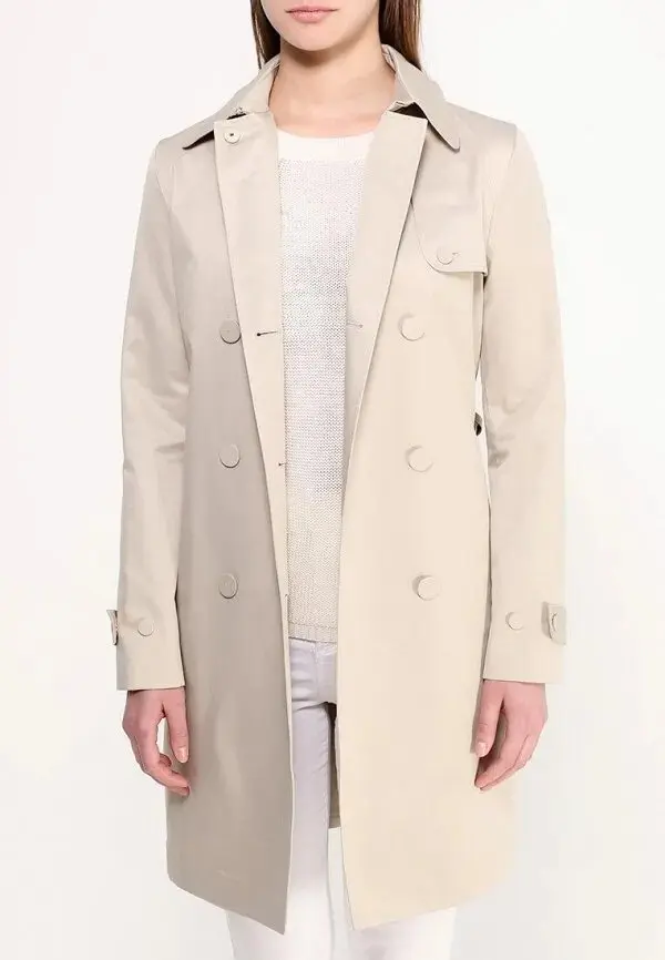 Emporio Armani Belted Trench Coat - Nude