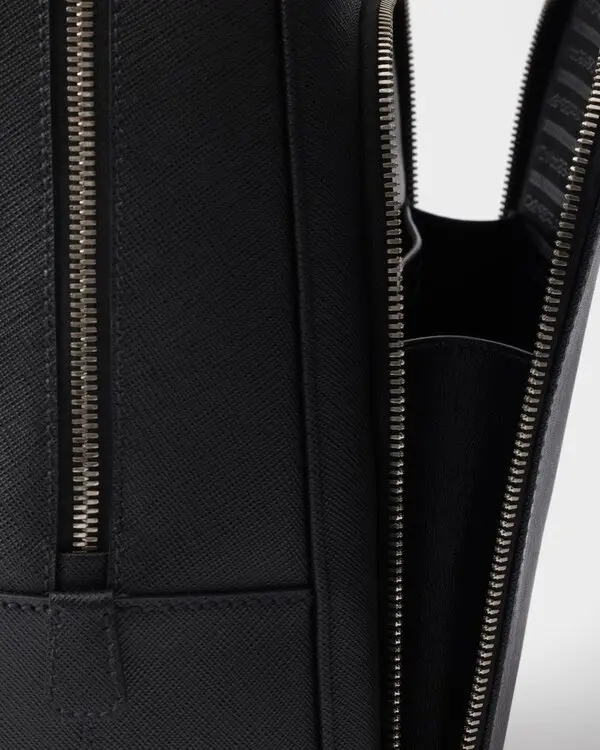 Prada Triangle Logo Backpack - Black