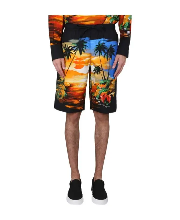 Dolce & Gabbana Hawaii Printed Bermuda Shorts - Multicolor