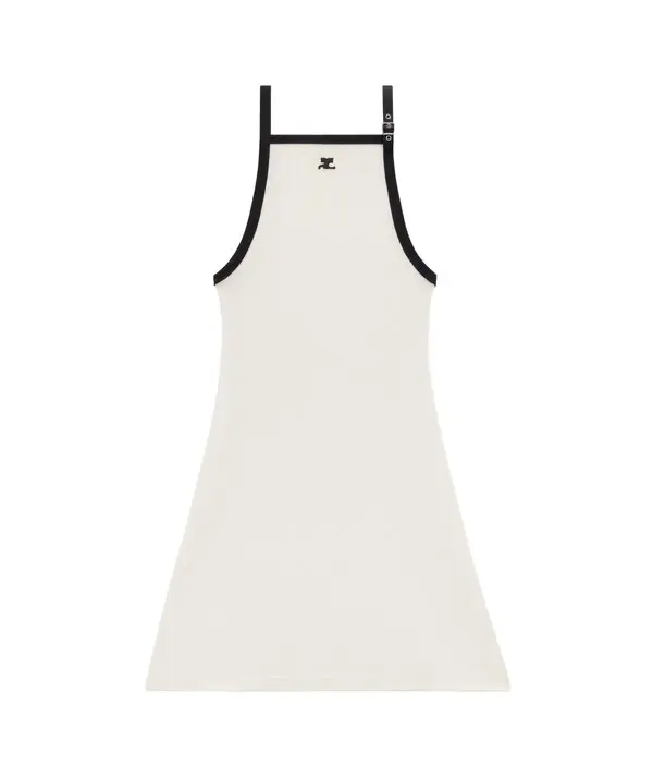 COURREGES Sleeveless Buckle Detail Dress - White