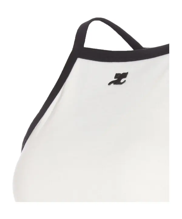 COURREGES Sleeveless Buckle Detail Dress - White