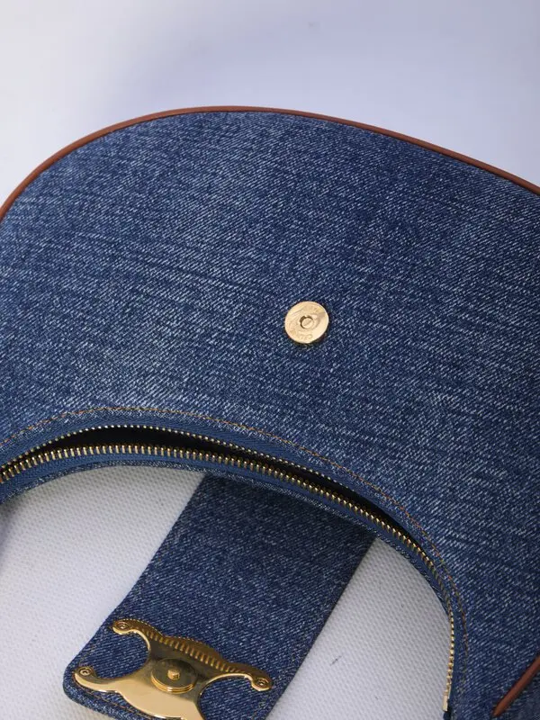 Celine Medium Ava Triomphe Bag In Denim - Blue