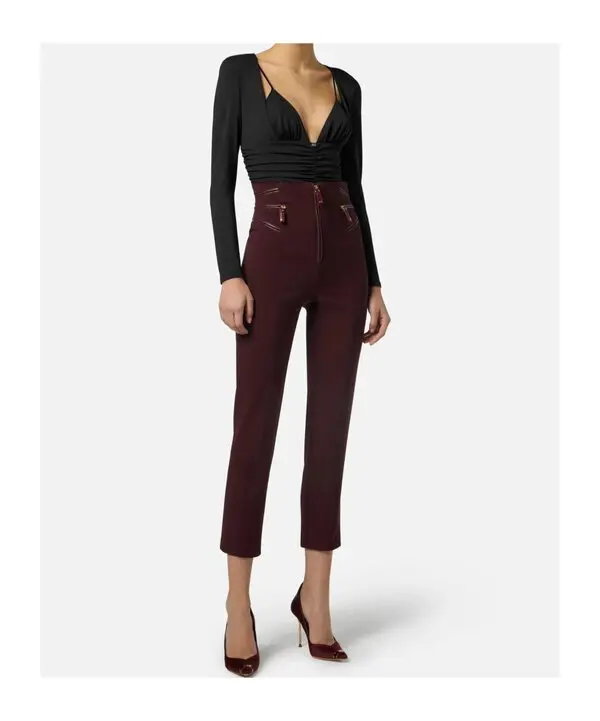 Elisabetta Franchi Draped Crêpe Jersey Bodysuit