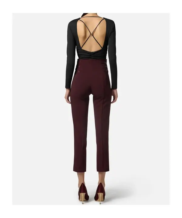 Elisabetta Franchi Draped Crêpe Jersey Bodysuit