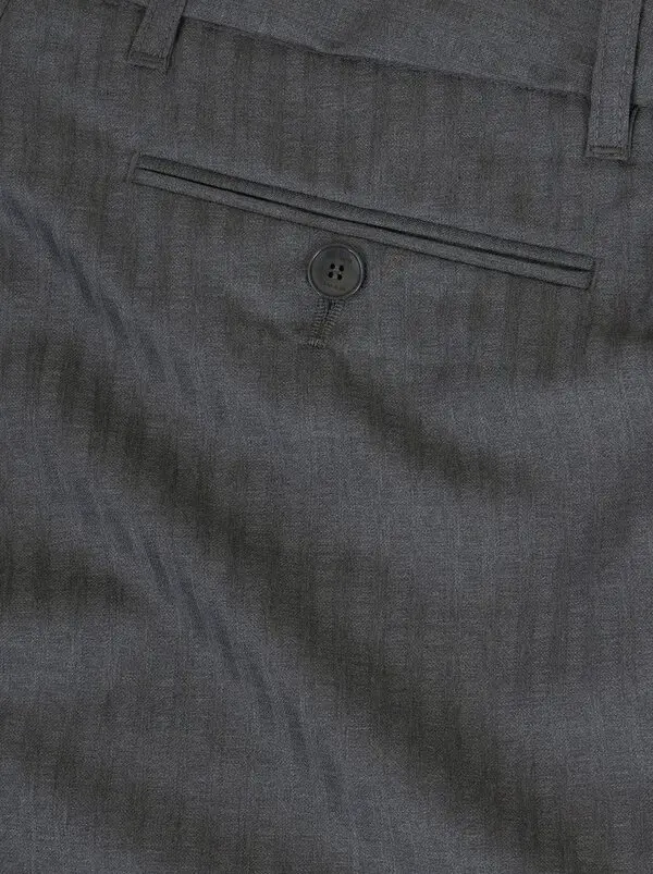 Etro Gray Striped Wool Tailored Trousers - Black