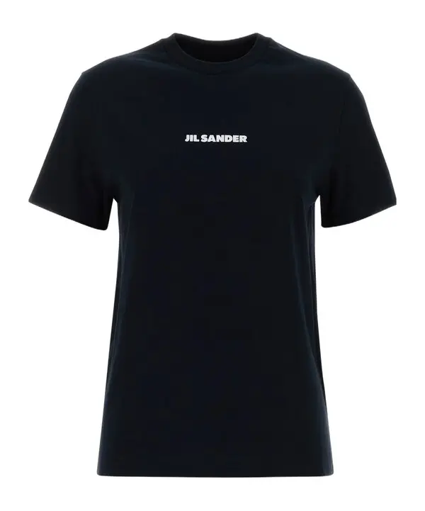 JIL SANDER Logo Printed Crewneck T-shirt - Black