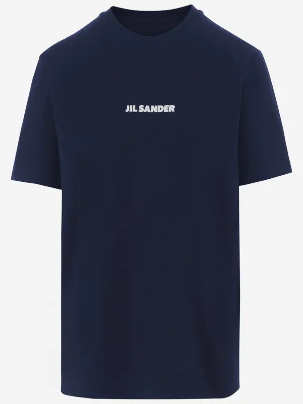 JIL SANDER Logo Printed Crewneck T-shirt - Black