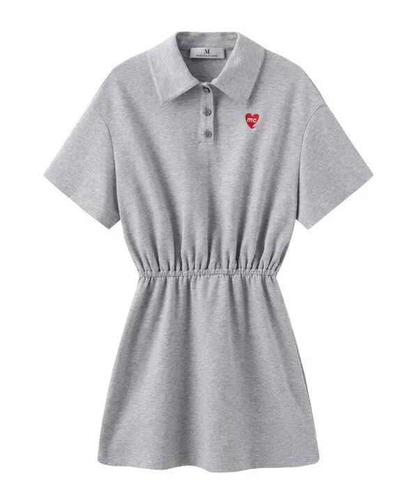 Marissa Chiara Short Sleeve Dress With Heart Embroidery