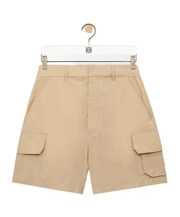 Loewe Cargo Shorts In Cotton Blend - Light Beige