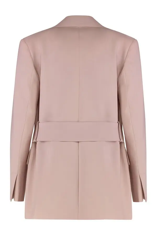Max Mara Belted Wool Blazer - Powder