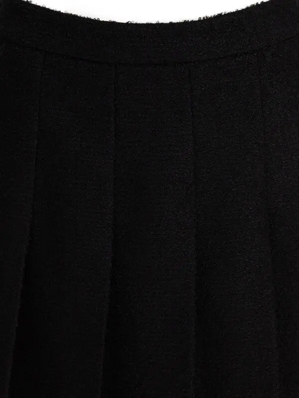 Celine Pleated Bouclette Skirt - Black