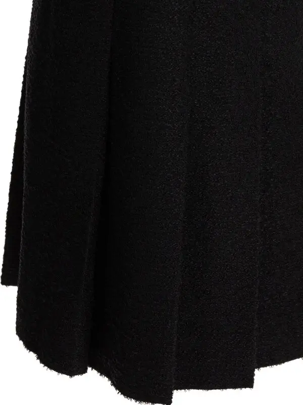 Celine Pleated Bouclette Skirt - Black