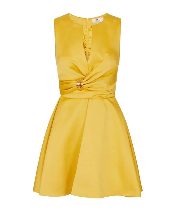 Elisabetta Franchi Duchess Satin Dress - Yellow