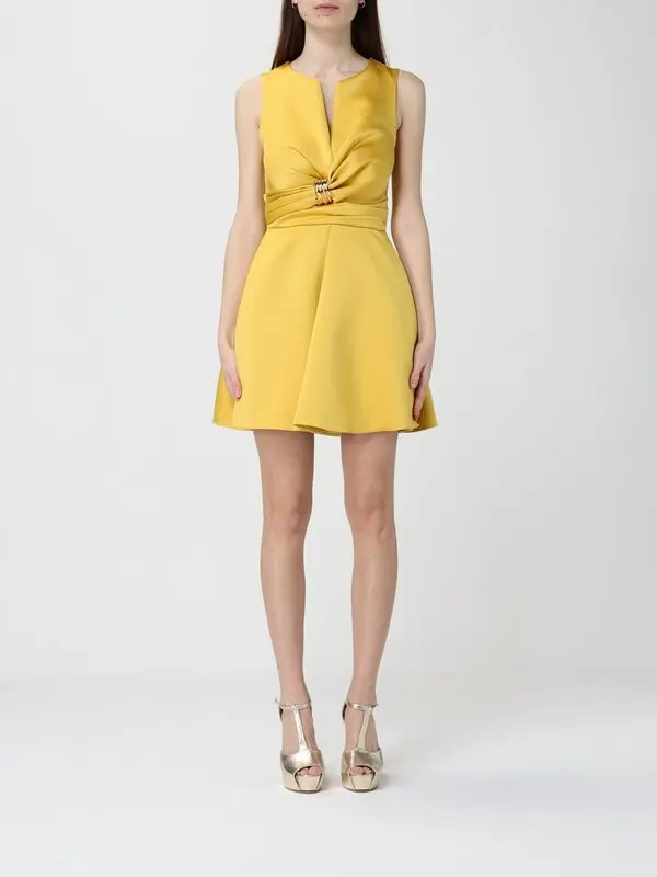 Elisabetta Franchi Duchess Satin Dress - Yellow