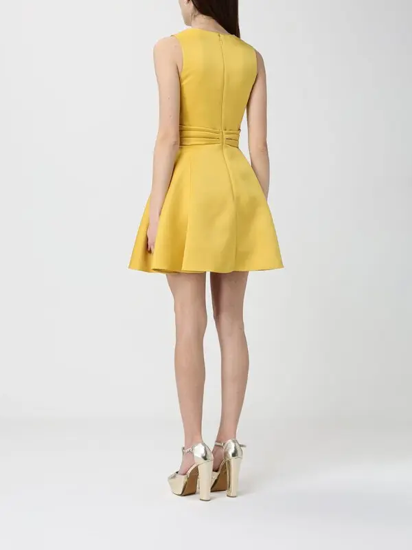 Elisabetta Franchi Duchess Satin Dress - Yellow