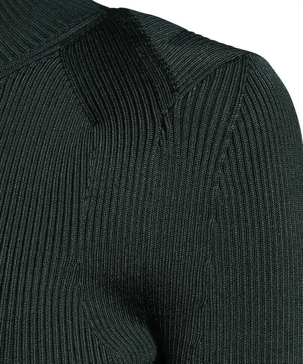 Stella McCartney Mock Neck Ribbed Knit Top - Black