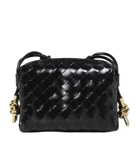 Bottega Veneta Woven Zipper Shoulder Bag - Black