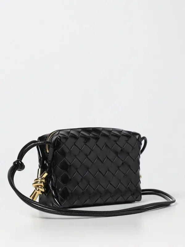 Bottega Veneta Woven Zipper Shoulder Bag - Black
