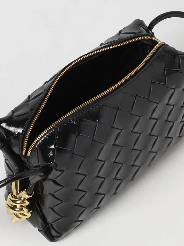 Bottega Veneta Woven Zipper Shoulder Bag - Black