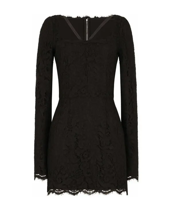 Dolce & Gabbana Lace Square Neck Mini Dress