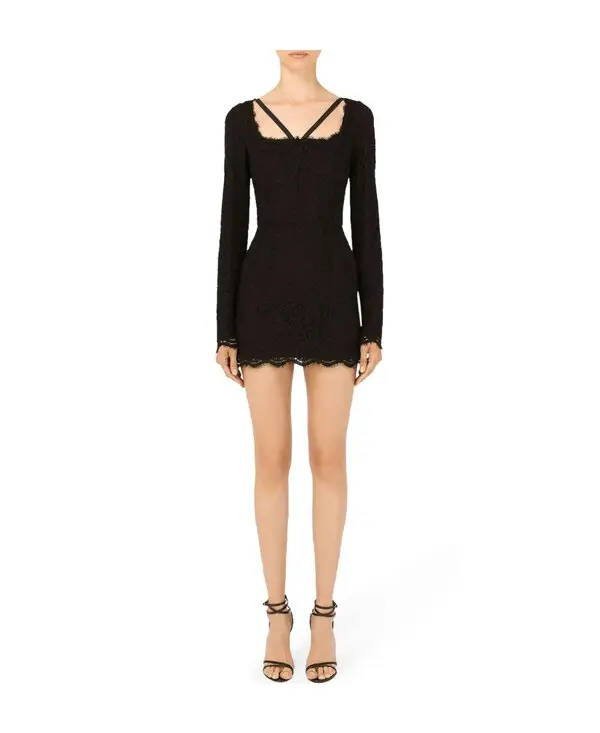 Dolce & Gabbana Lace Square Neck Mini Dress