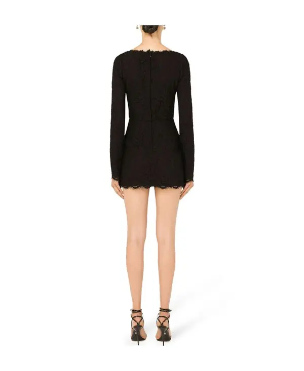 Dolce & Gabbana Lace Square Neck Mini Dress
