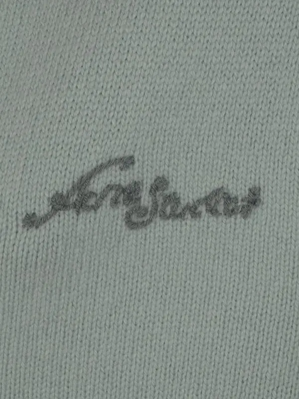 Acne Studios V-neck Embroidered Jumper - Faded Mint