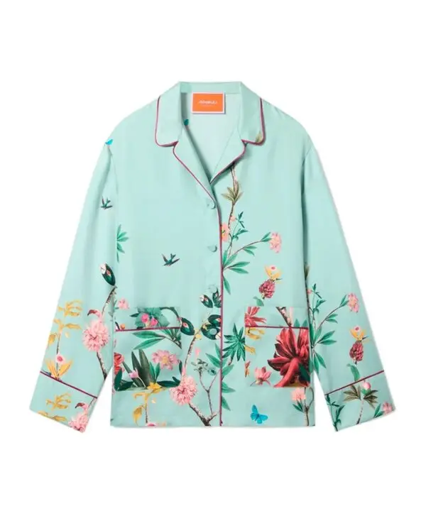 La DoubleJ Floral Print Silk Shirt - Green