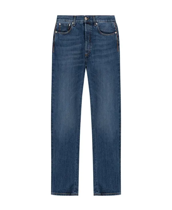Alexander McQueen Straight Leg Turn-up Jeans - Blue