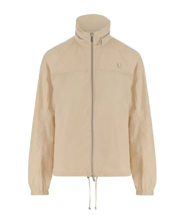 Burberry Logo Plaque Zipped Jacket - Teacup