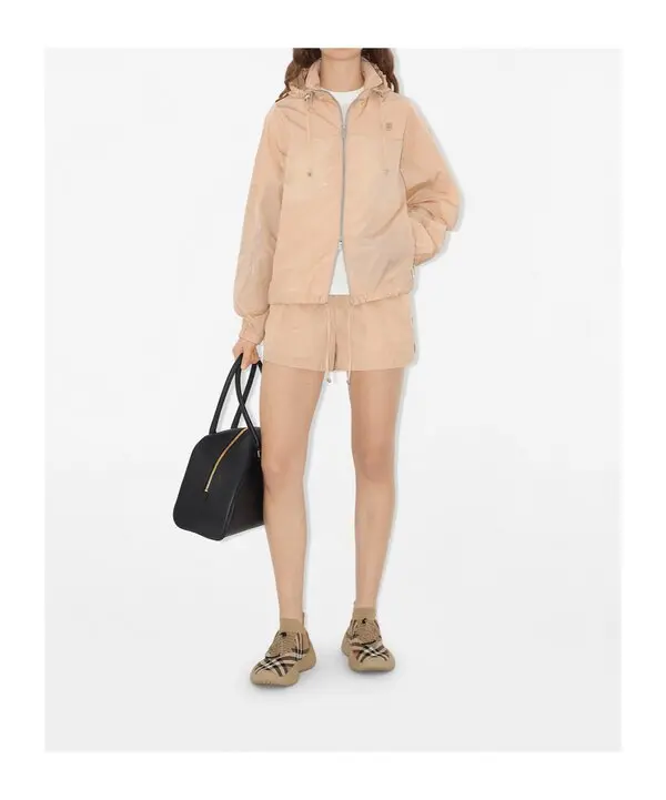Burberry Logo Plaque Zipped Jacket