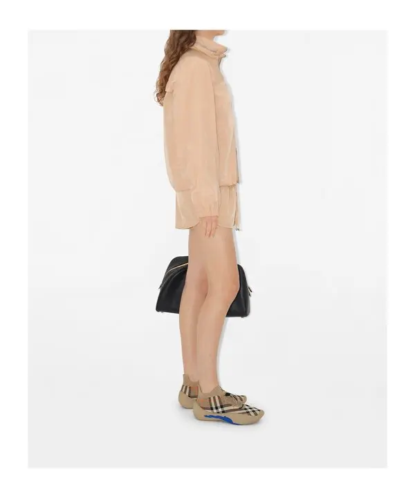 Burberry Logo Plaque Zipped Jacket