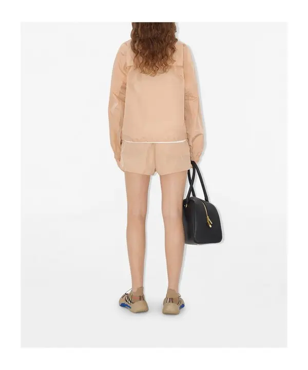 Burberry Logo Plaque Zipped Jacket
