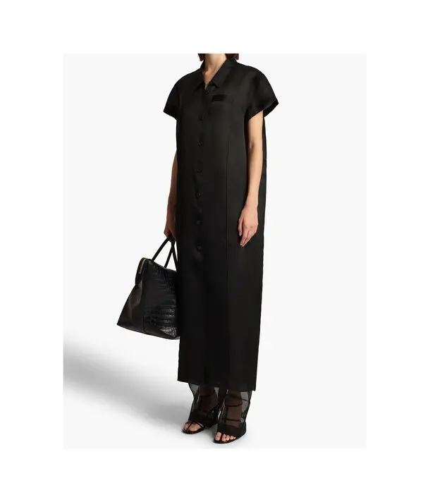 Khaite Effy Short-sleeved Shirtdress - Black