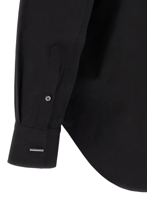 Alexander McQueen Logo Embroidered Long Sleeved Shirt - Black