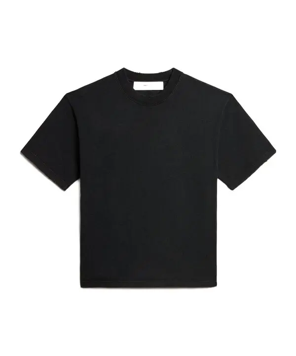 GOLDEN GOOSE Crewneck T-shirt With Logo Detail - Washed Black