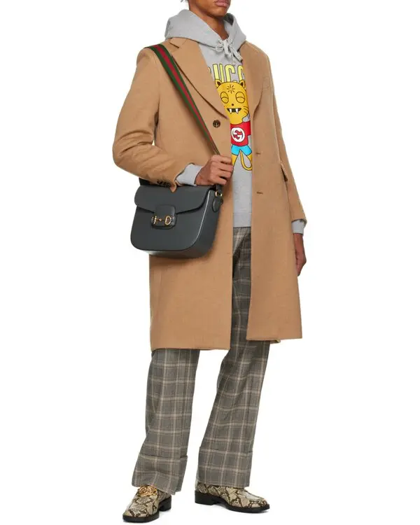 Gucci 1955 Horsebit Shoulder Bag - Gray
