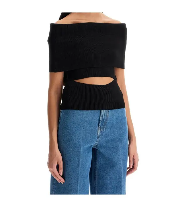 Christopher Esber Off-shoulder Knit Top With Cut-out Detail