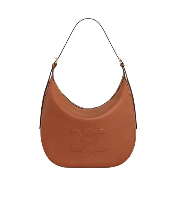 Celine Large Heloise Bag In Supple Grained Calfskin - Tan