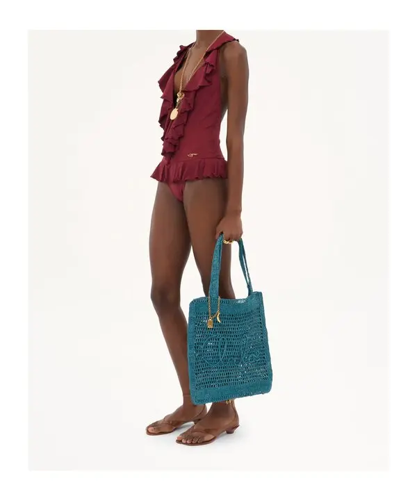 Chloé Raffia Tote Bag - Blue