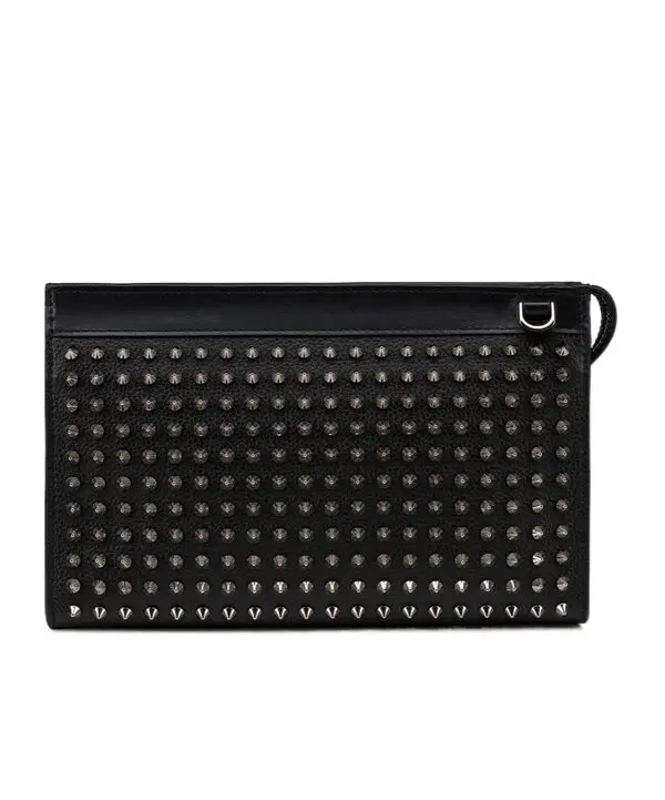 CHRISTIAN LOUBOUTIN Studded Zip Clutch Bag - Black