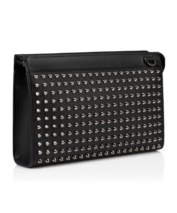 CHRISTIAN LOUBOUTIN Studded Zip-up Clutch Bag - Black