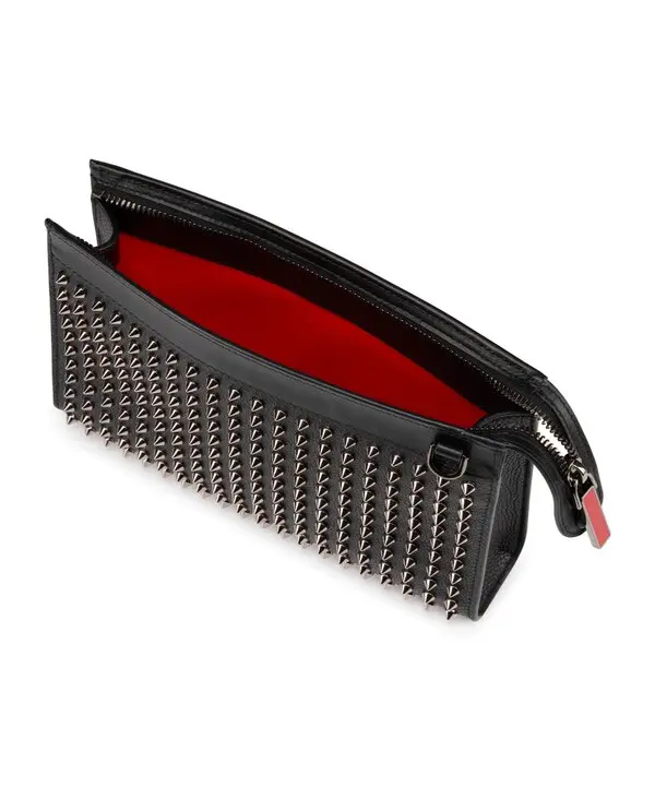 CHRISTIAN LOUBOUTIN Studded Zip-up Clutch Bag - Black